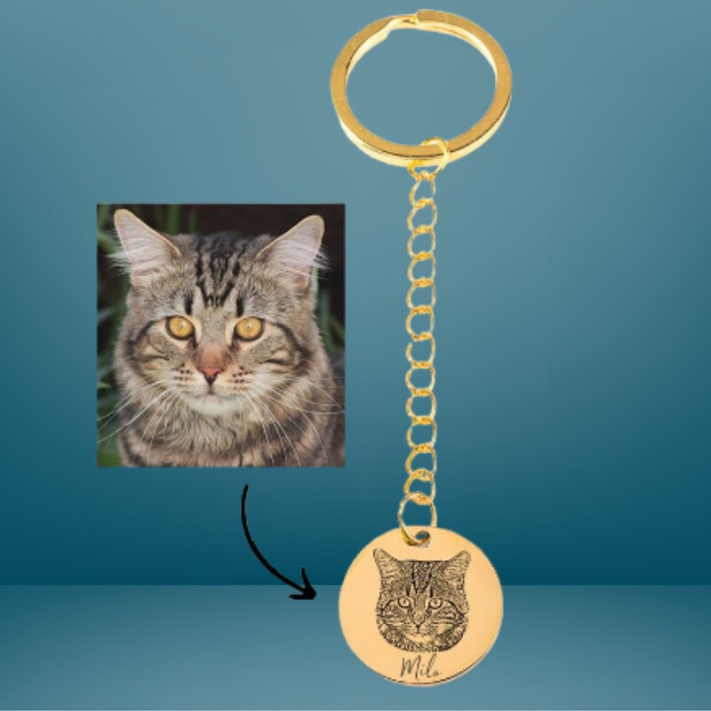 Cat Keychain - Etsy