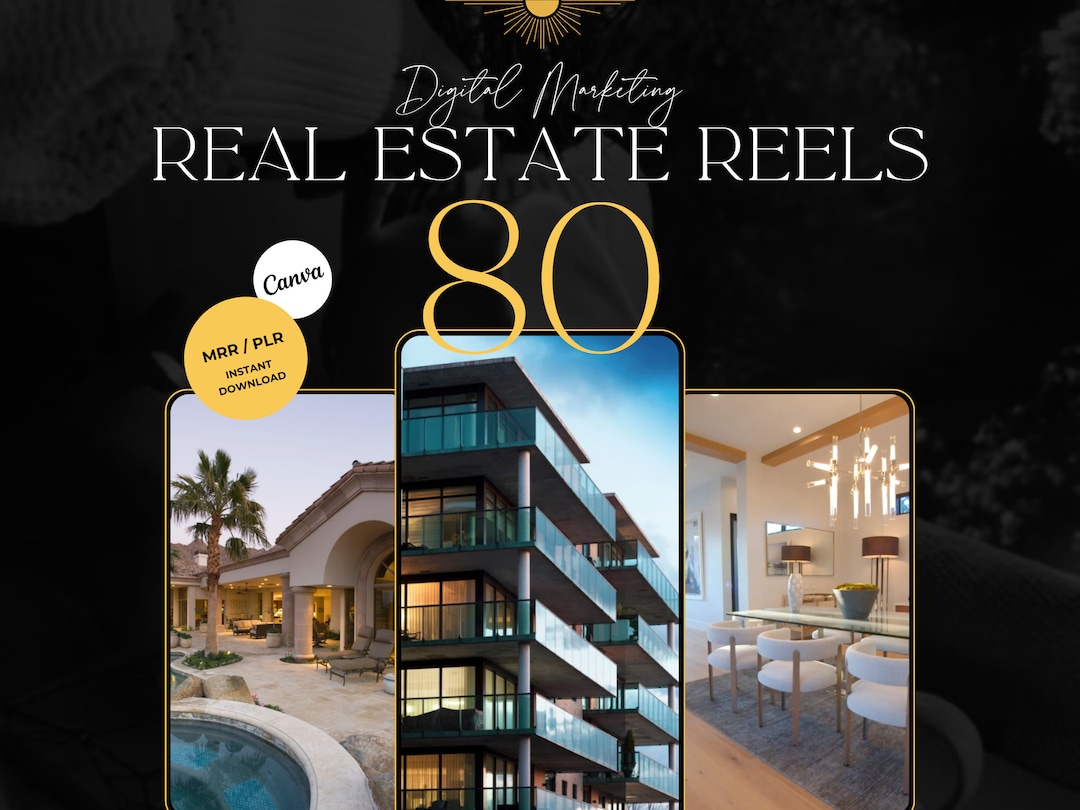 80+ Luxury Real Estate Instagram Reels: Canva Realtor Templates (MRR ...