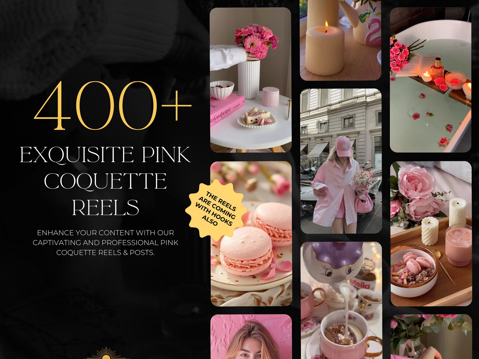 700+ Pink Aesthetic Faceless Reels, Matching Instagram Photo Posts ...