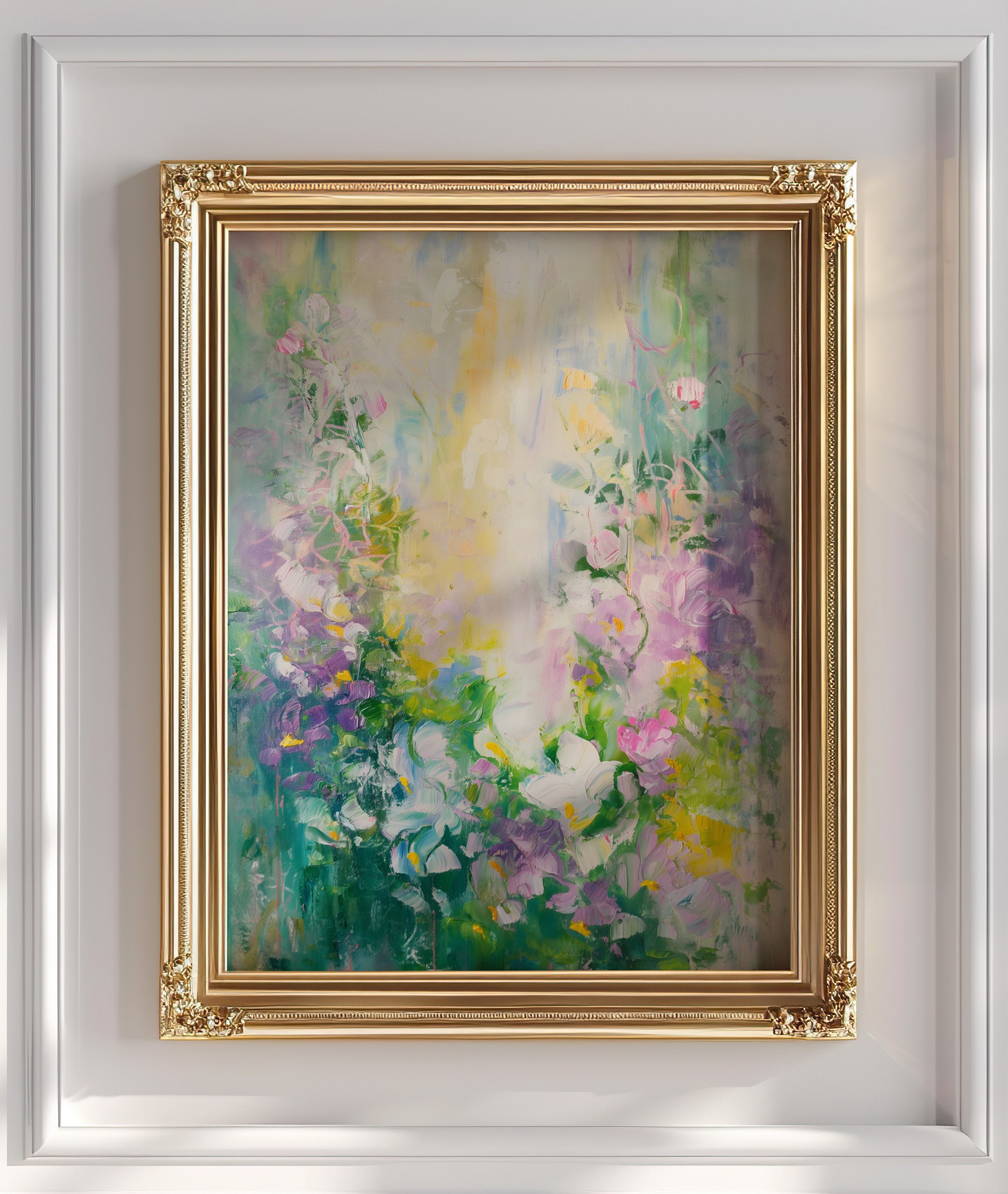 Printable Impressionist Flowers Oil Painting, Spring Scenery Print ...