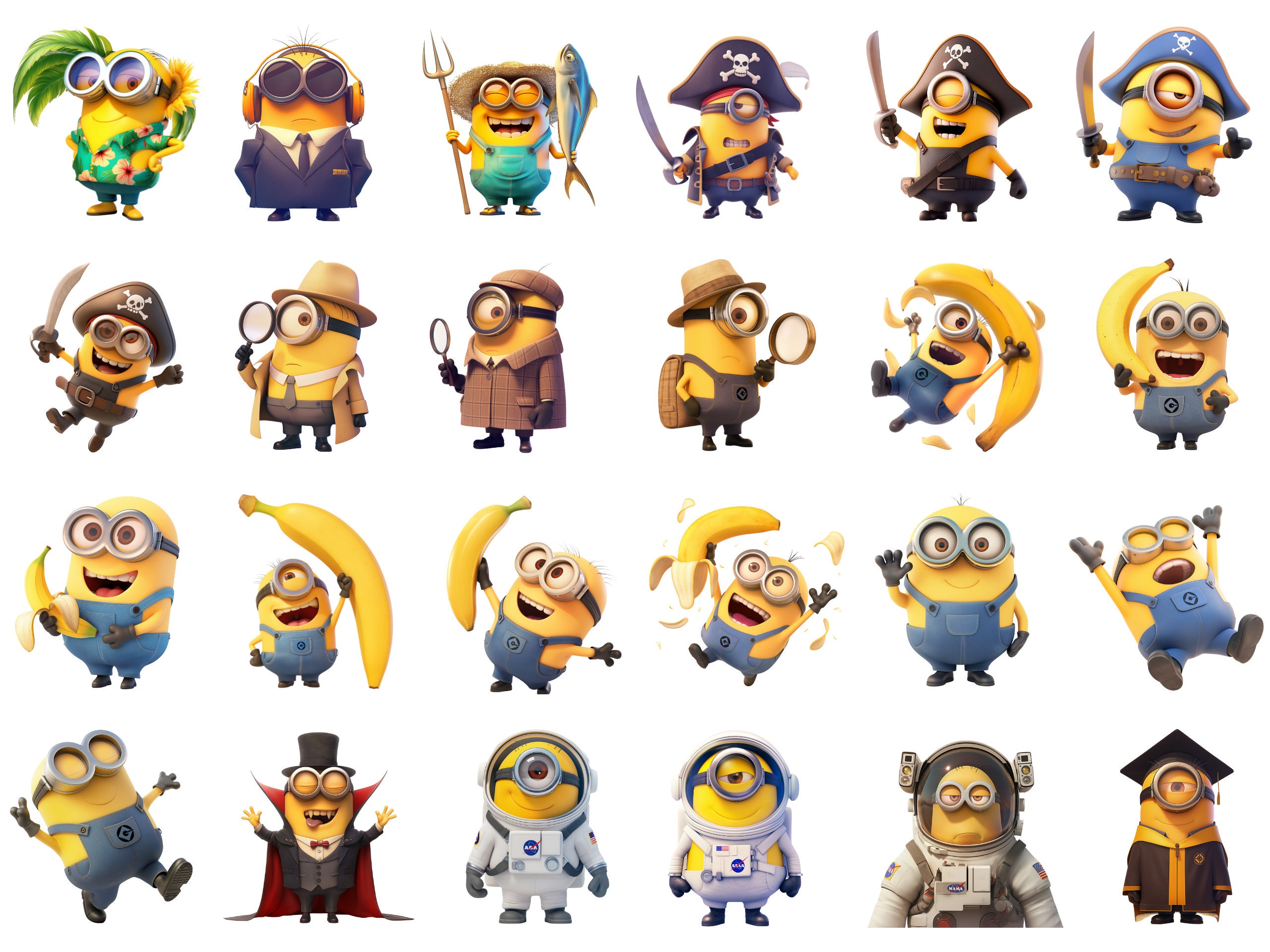 Minions MEGA BUNDLE 115 Clipart PNG Transparent File,instant Download ...