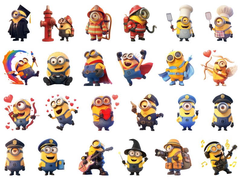 Minions MEGA BUNDLE 115 Clipart PNG Transparent File,instant Download ...