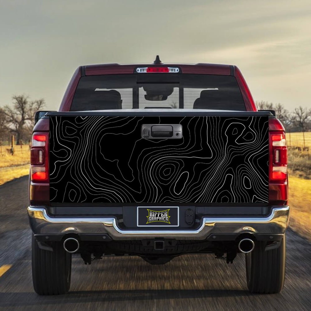 Topography Map Truck Tailgate Wrap Vinyl Graphic Decal Sticker Wrap - Etsy