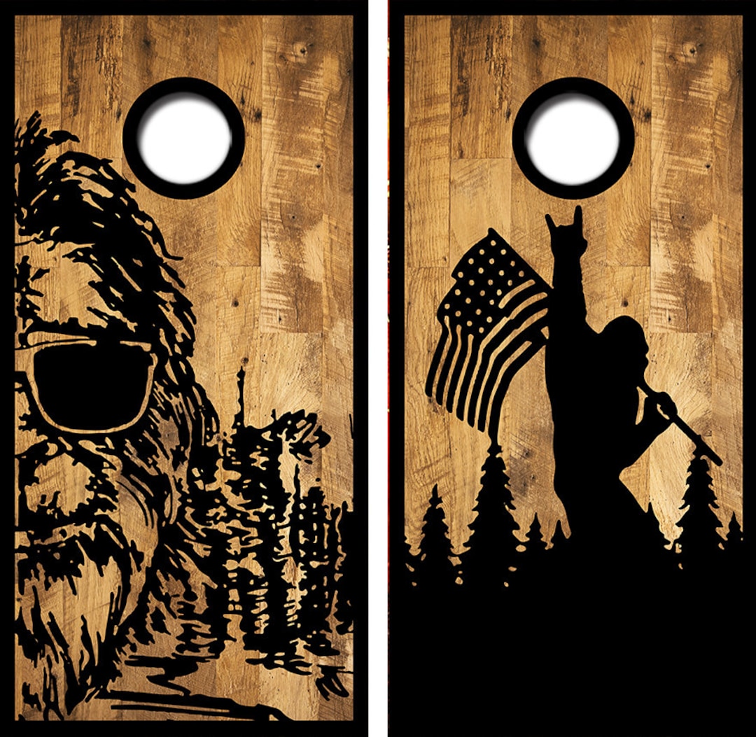 Sasquatch Big Foot Cornhole Board Skin Wraps FREE LAMINATE - Etsy