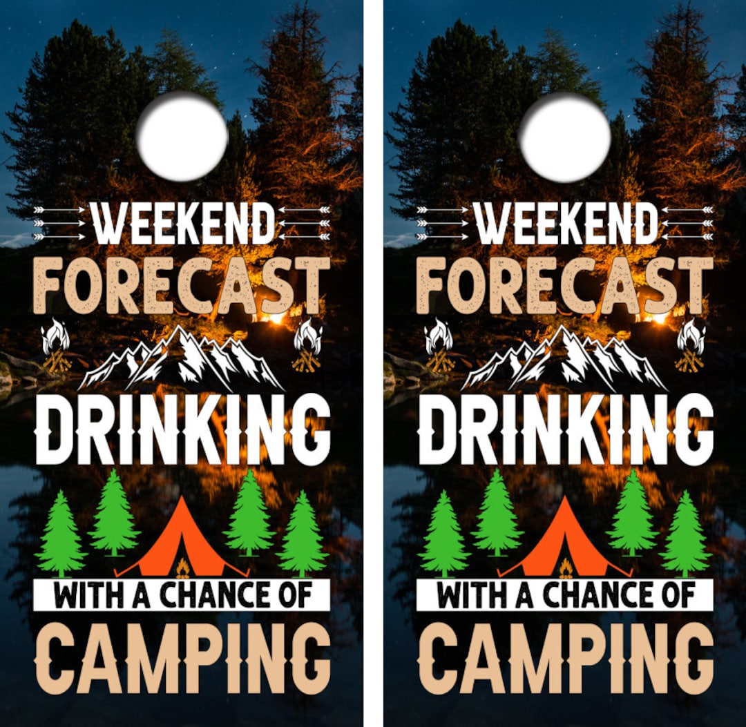 Weekend Forcast Cornhole Board Skin Wraps FREE LAMINATE - Etsy