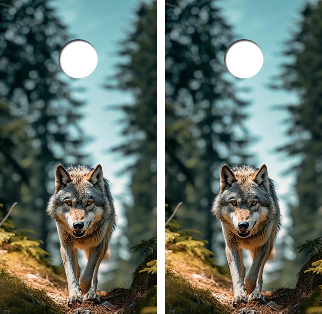 Timber Wolf Cornhole Board Skin Wraps FREE LAMINATE - Etsy
