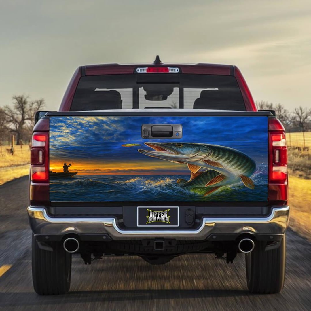 Muskie Fish Truck Tailgate Wrap Vinyl Graphic Decal Sticker Wrap - Etsy