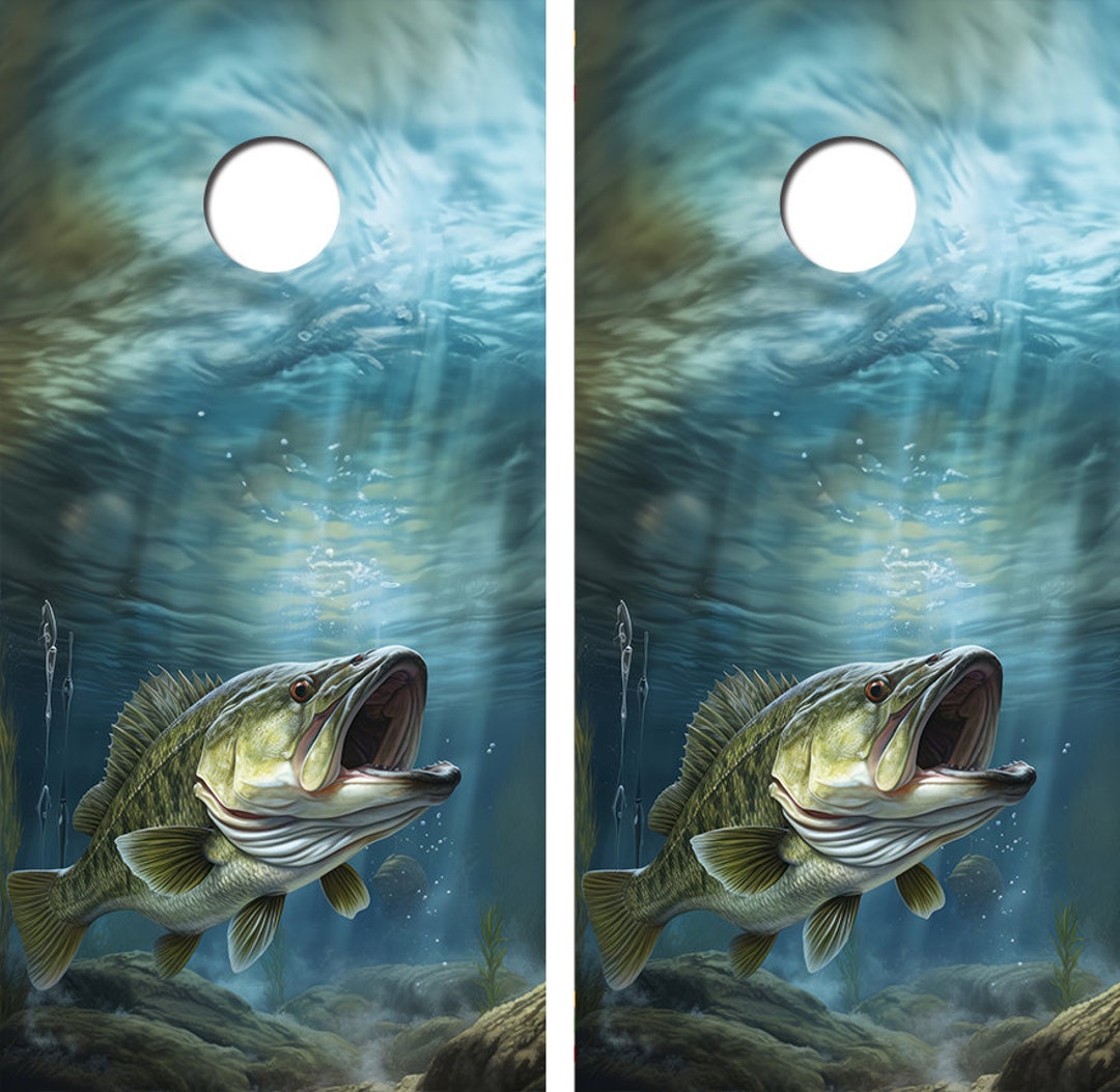 Bass Fishing Cornhole Board Skin Wraps FREE LAMINATE - Etsy