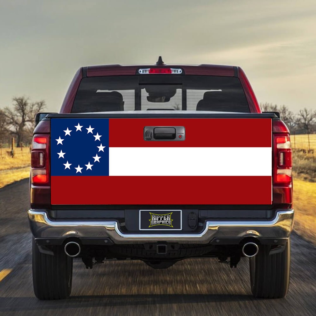Confederate National Flag Truck Tailgate Wrap Vinyl Graphic Decal ...