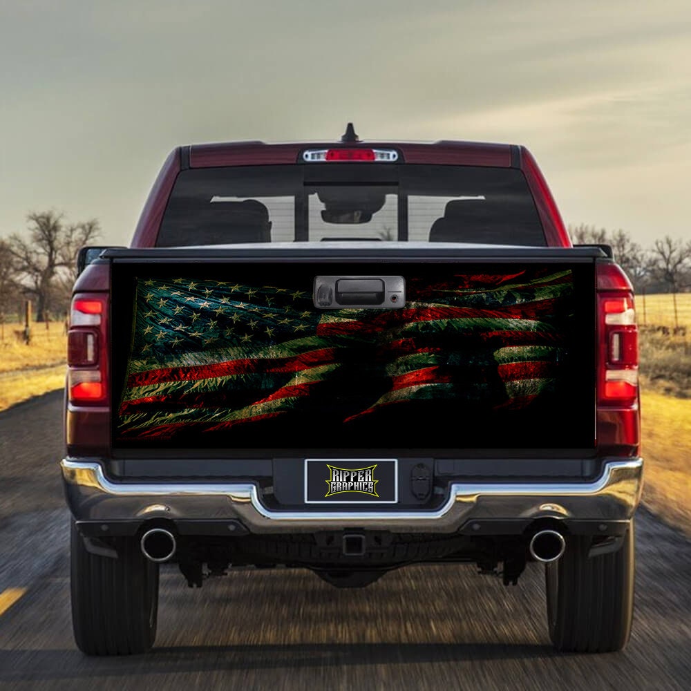 Grunge American Flag Truck Tailgate Wrap Vinyl Graphic Decal Sticker ...