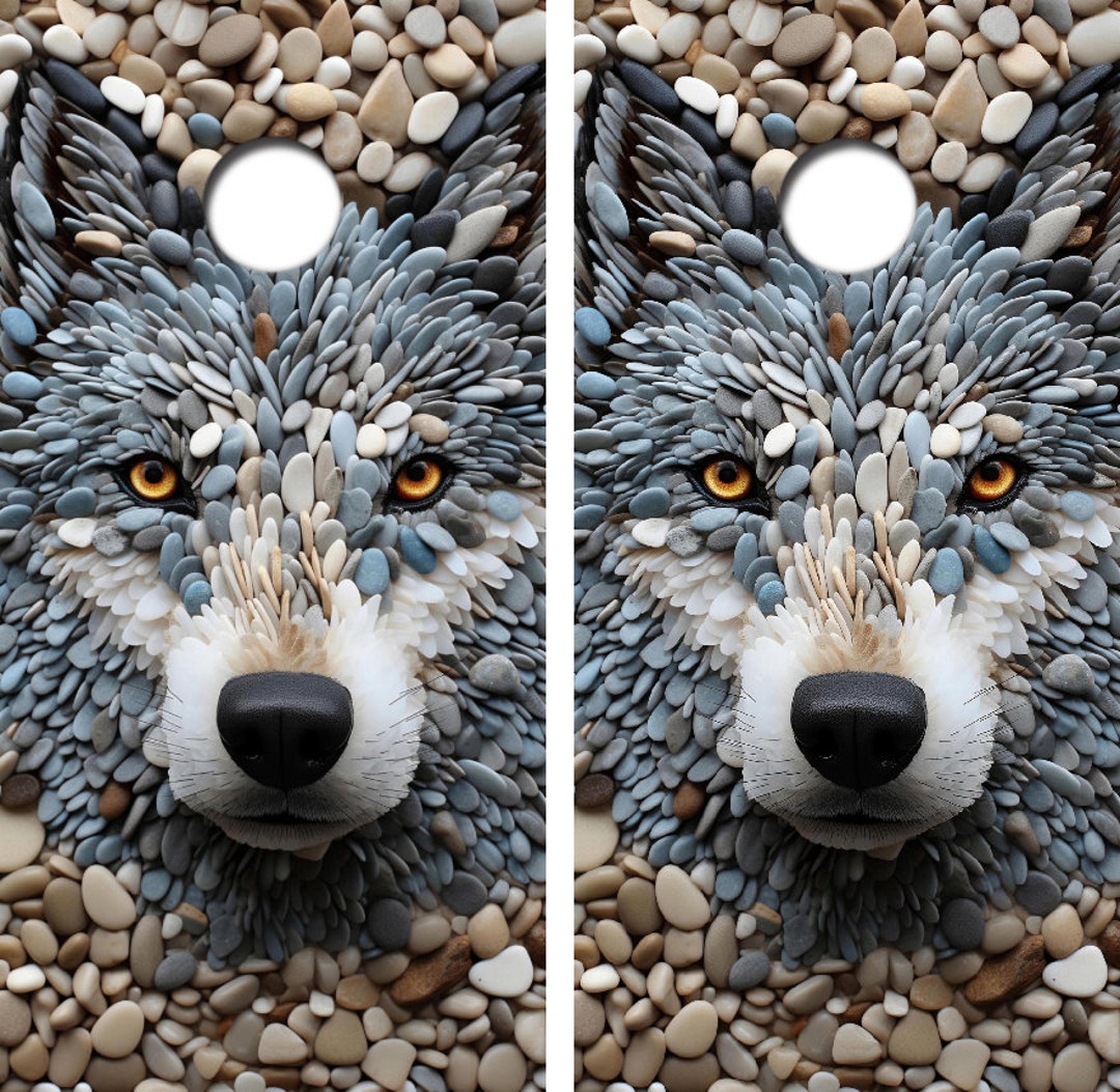 Stone Wolf Cornhole Board Skin Wraps FREE LAMINATE - Etsy