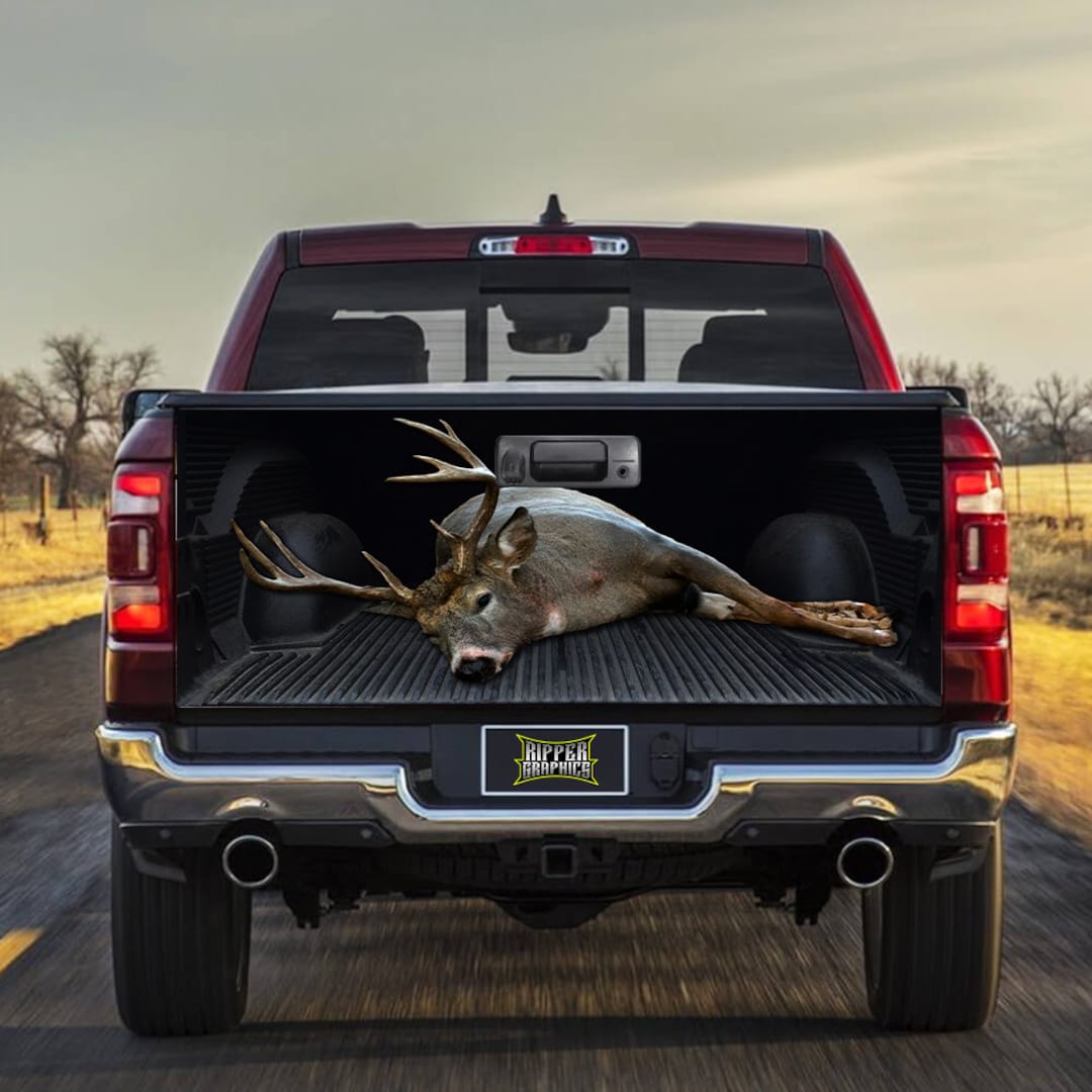 Huge White Tail Buck Deer Truck Tailgate Wrap Vinyl Graphic Decal ...