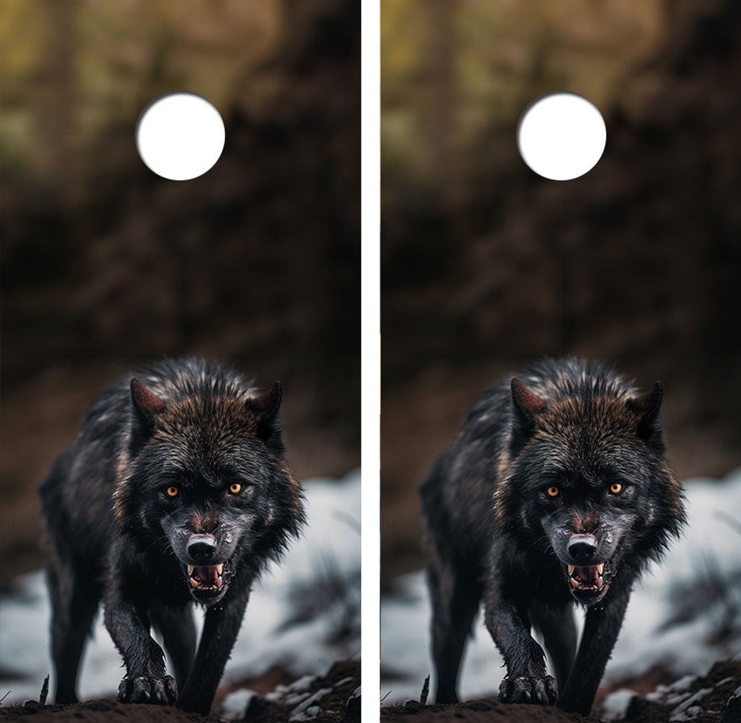 Hungry Wolf Cornhole Board Skin Wraps FREE LAMINATE - Etsy