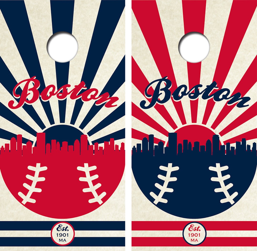 Boston Baseball Cornhole Board Skin Wraps FREE LAMINATE - Etsy