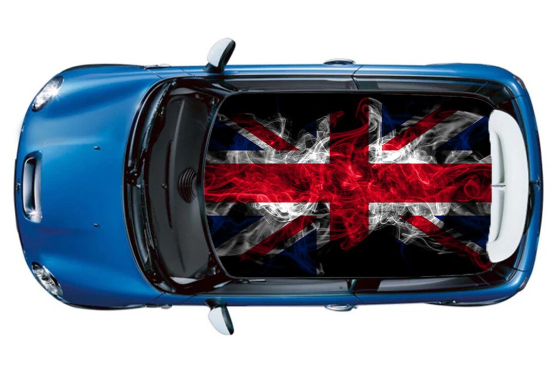 Mini Cooper Smokey British Flag Roof Wrap Vinyl Graphic Decal Sticker ...
