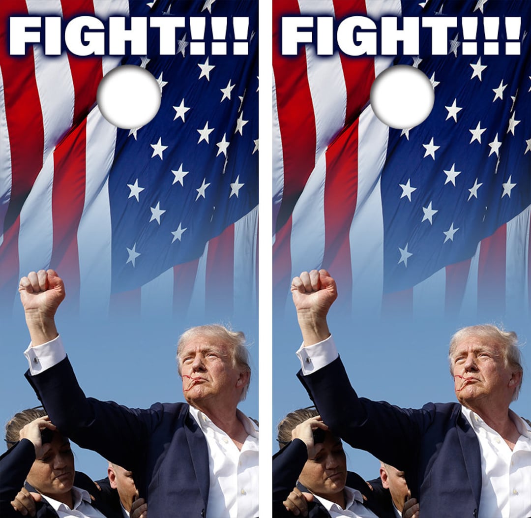 Trump Fight Cornhole Board Skin Wraps FREE LAMINATE - Etsy