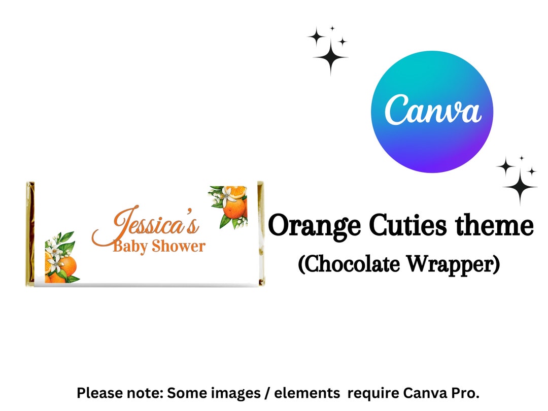 Editable - Orange Cutie - Chocolate Wrapper Label - Etsy