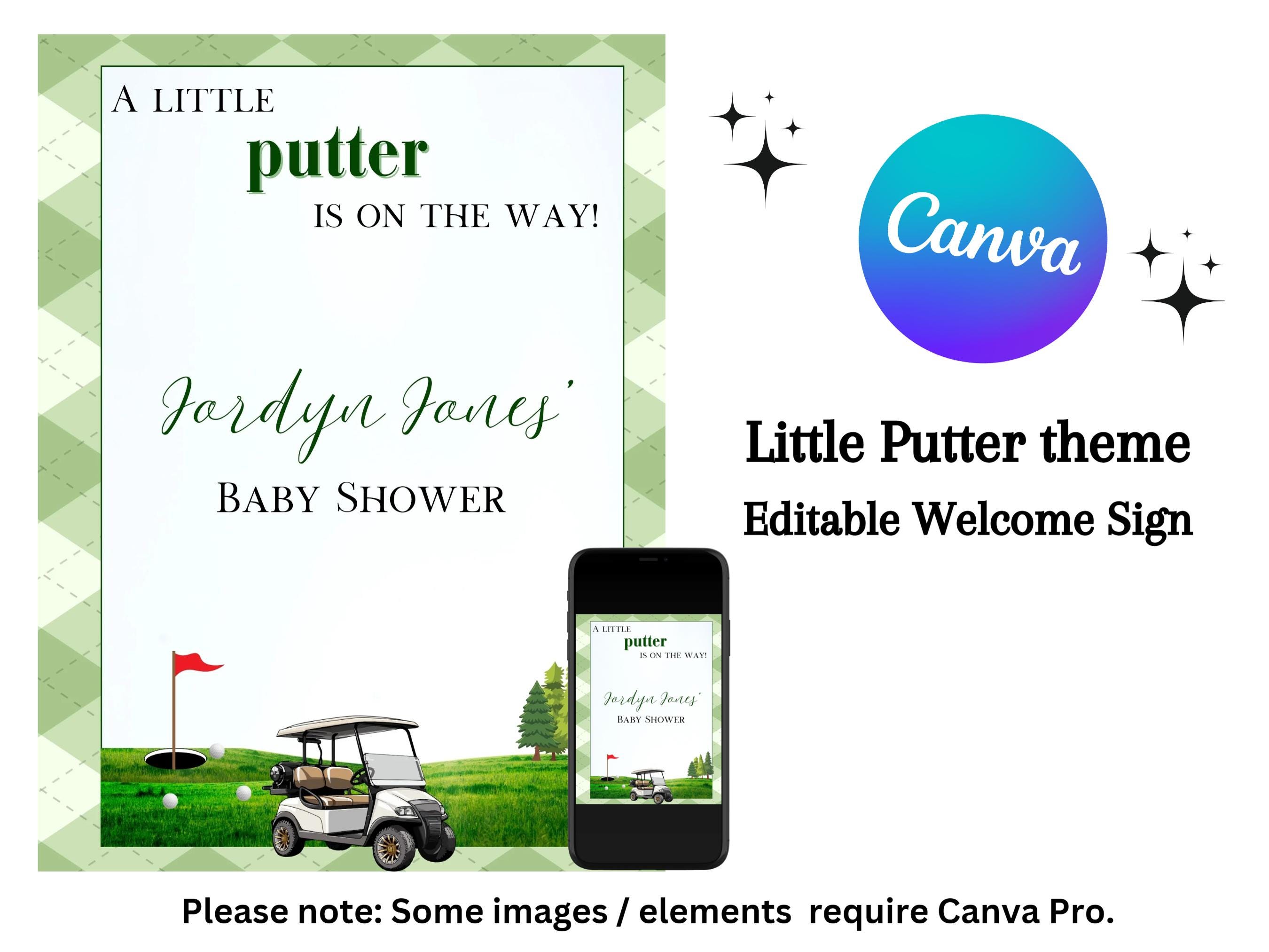 Editable - "little Putter" Baby Shower Welcome Sign 18 X 24 - Etsy