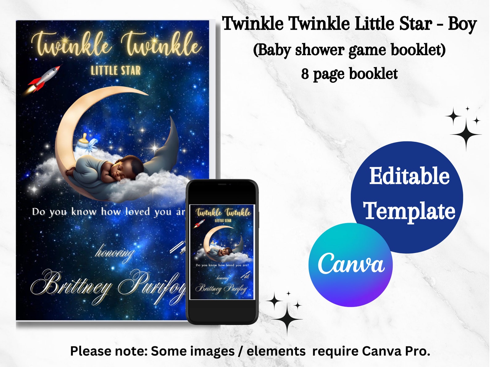 Twinkle Twinkle Little Star - Boy - 8 Page- Baby Shower Game Booklet - Etsy