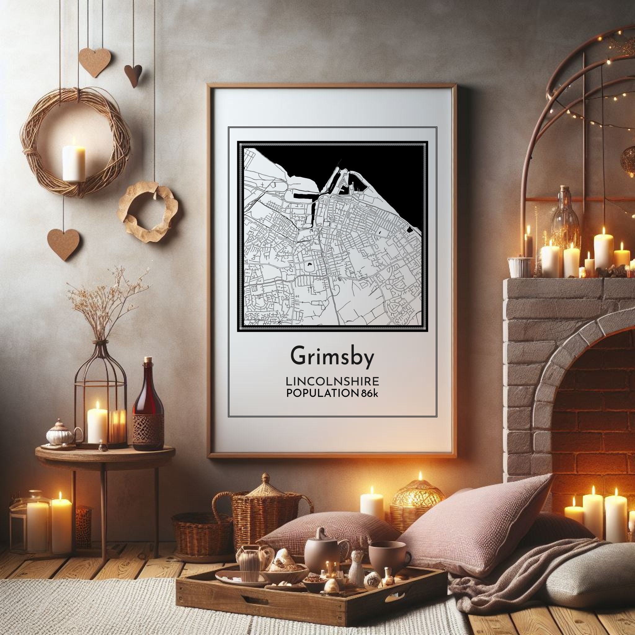 Grimsby (lincolnshire, UK) Map Artwork. Quirky Town/city Plan. Ideal ...