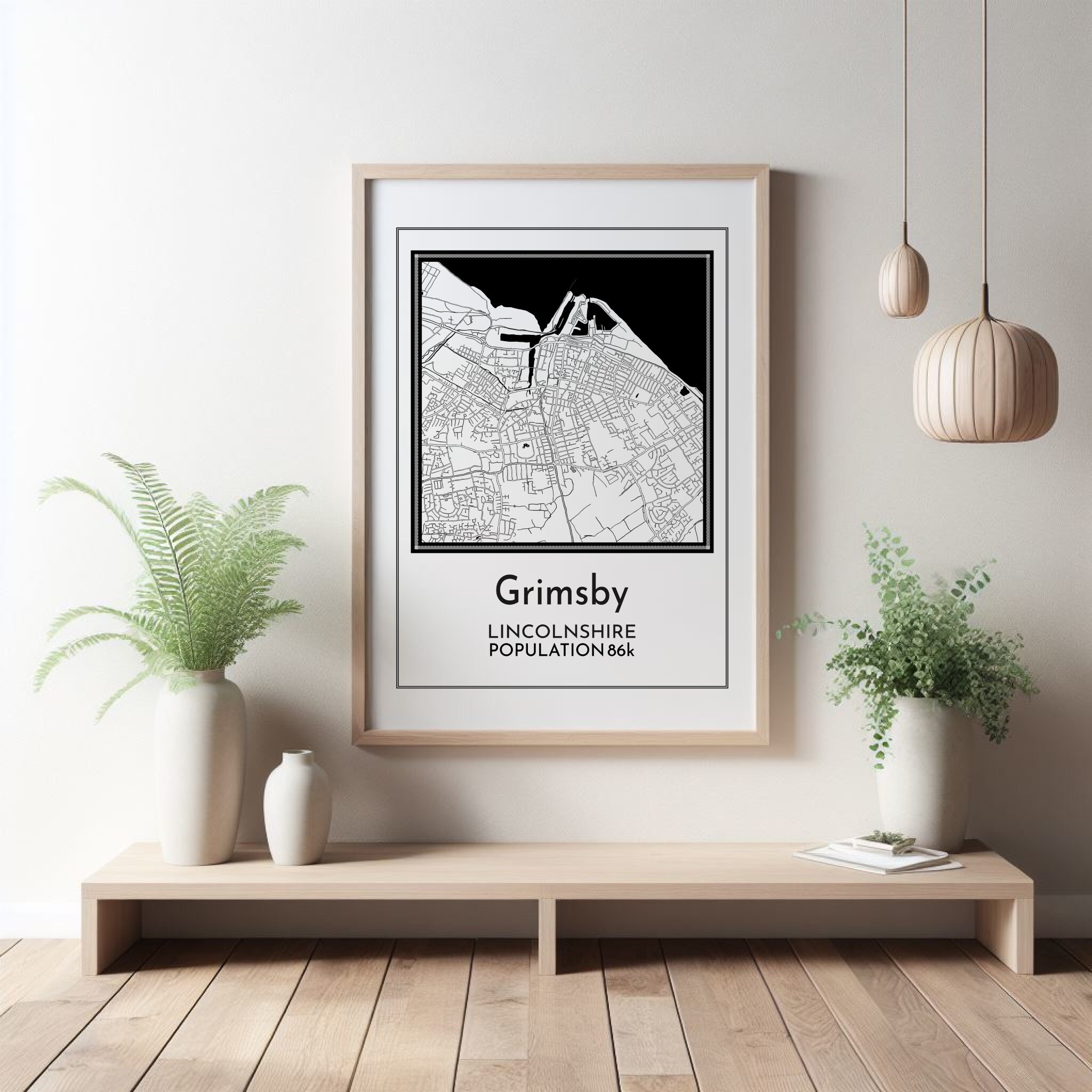 Grimsby (lincolnshire, UK) Map Artwork. Quirky Town/city Plan. Ideal ...