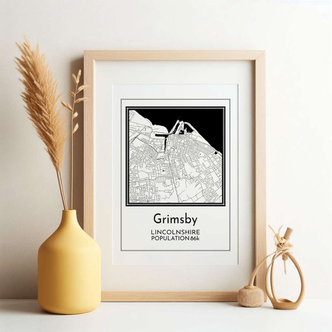Grimsby (lincolnshire, UK) Map Artwork. Quirky Town/city Plan. Ideal ...