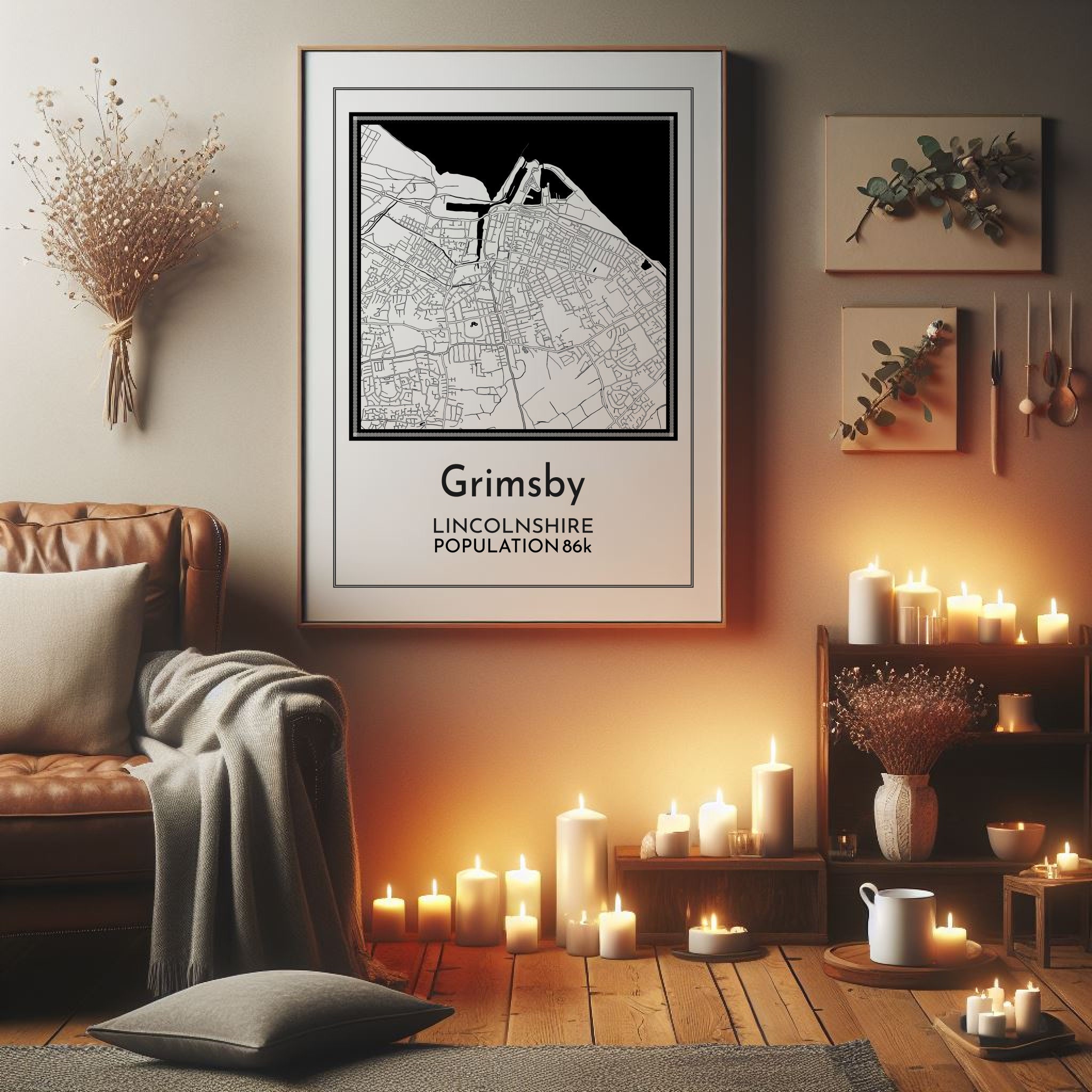Grimsby (lincolnshire, UK) Map Artwork. Quirky Town/city Plan. Ideal ...