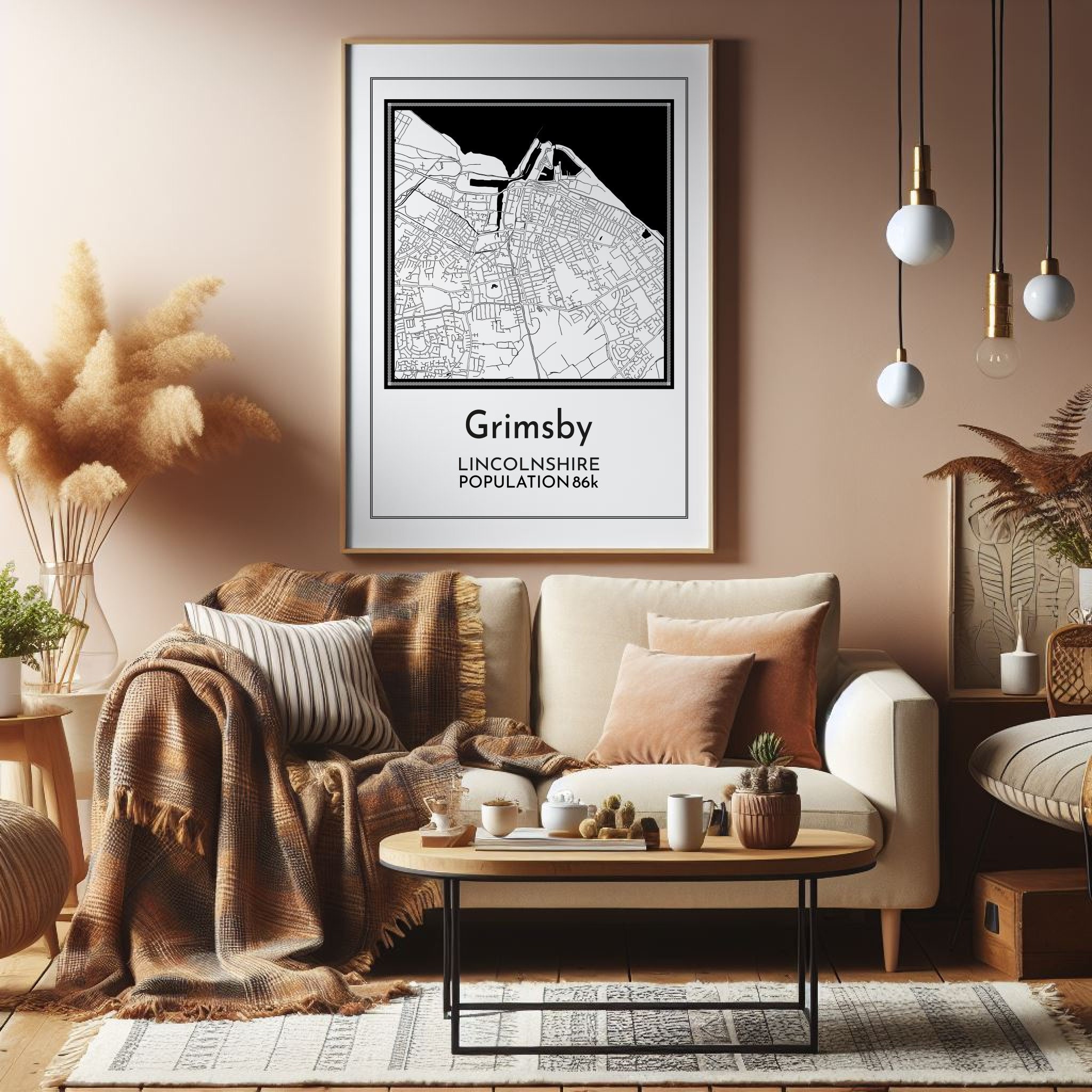 Grimsby (lincolnshire, UK) Map Artwork. Quirky Town/city Plan. Ideal ...