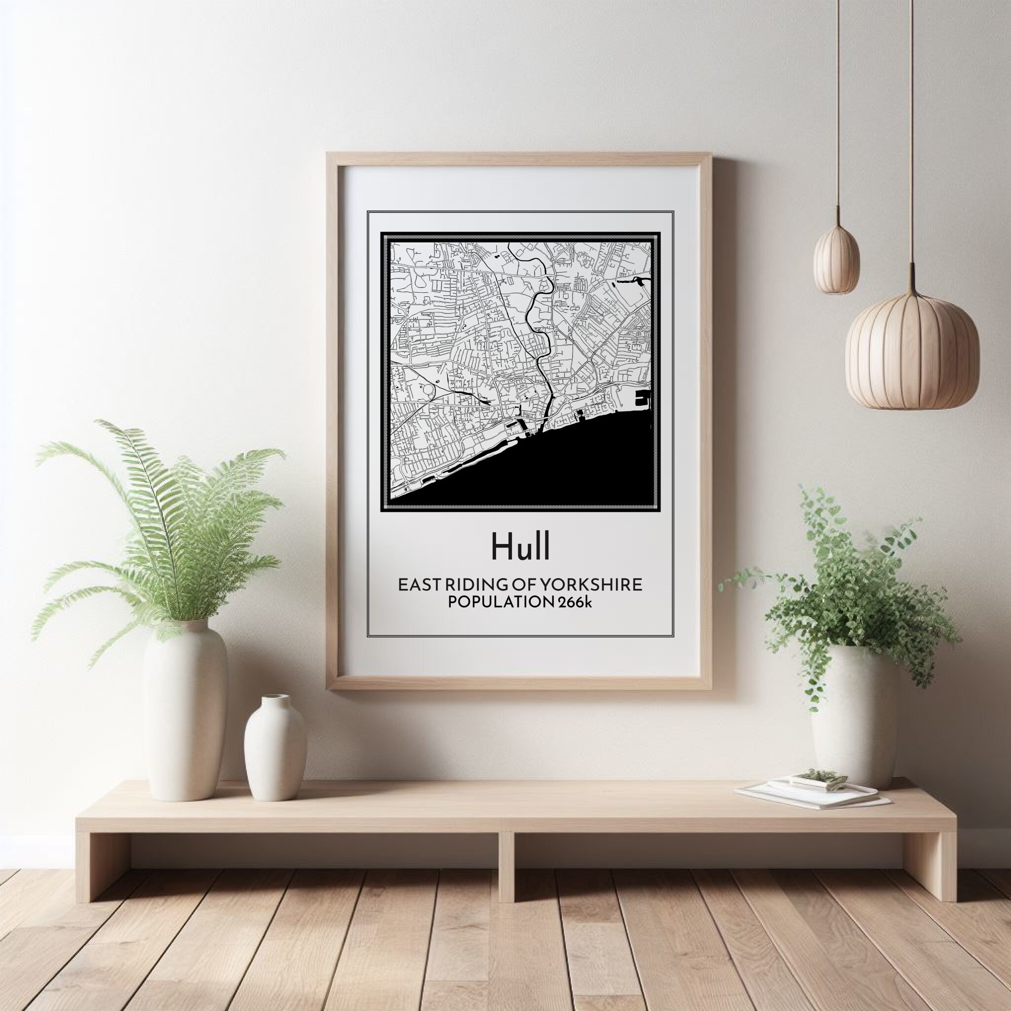 Hull (east Riding of Yorkshire, UK) Map Artwork. Quirky Town/city Plan ...