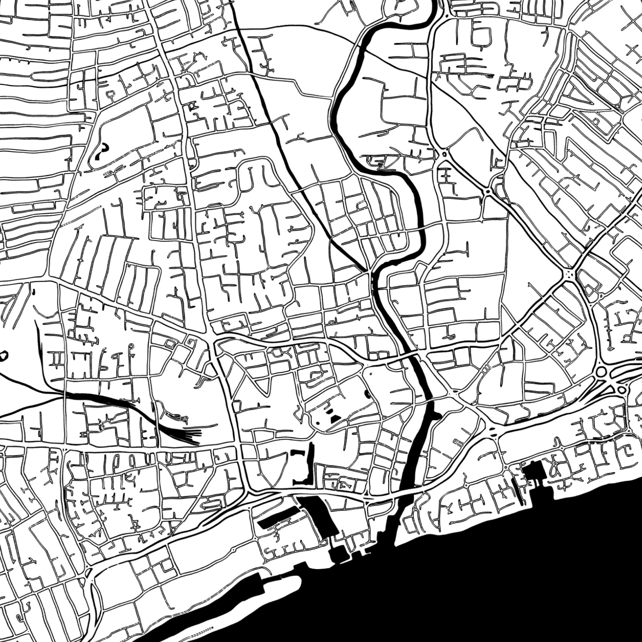 Hull (east Riding of Yorkshire, UK) Map Artwork. Quirky Town/city Plan ...