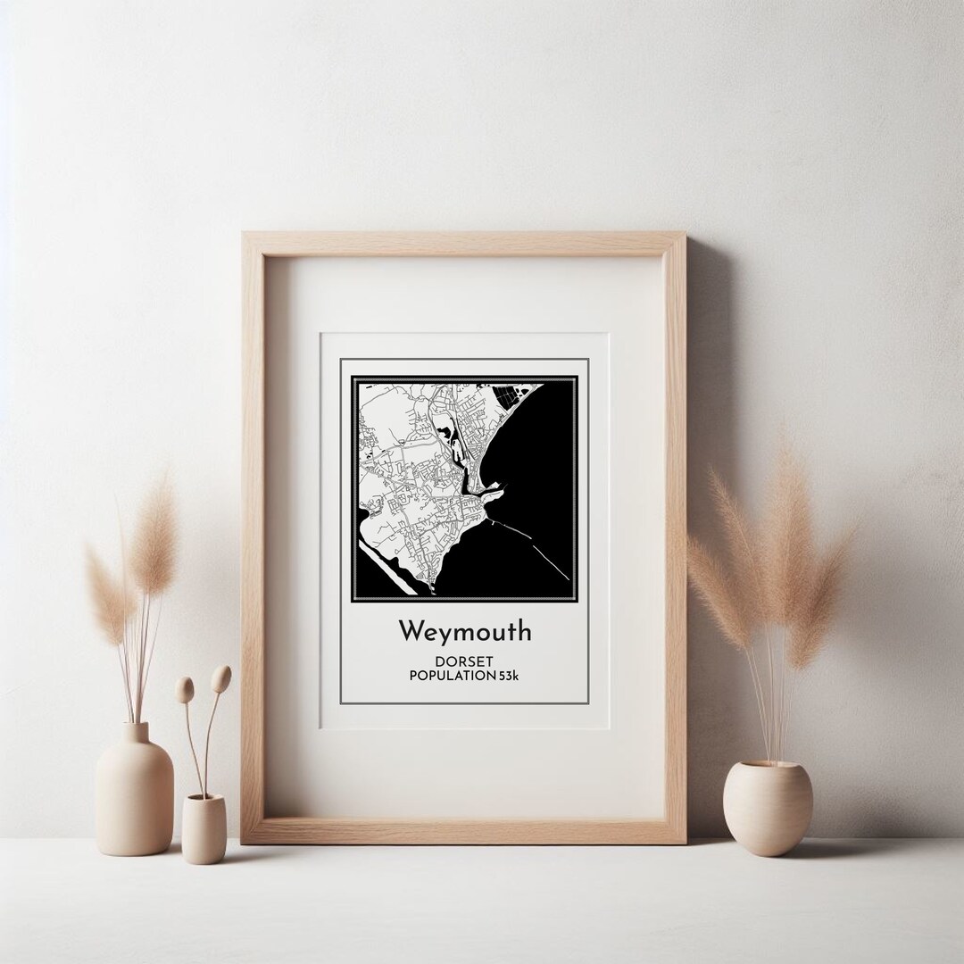 Weymouth dorset, UK Map Artwork. Quirky Town/city Plan. Ideal Treat ...