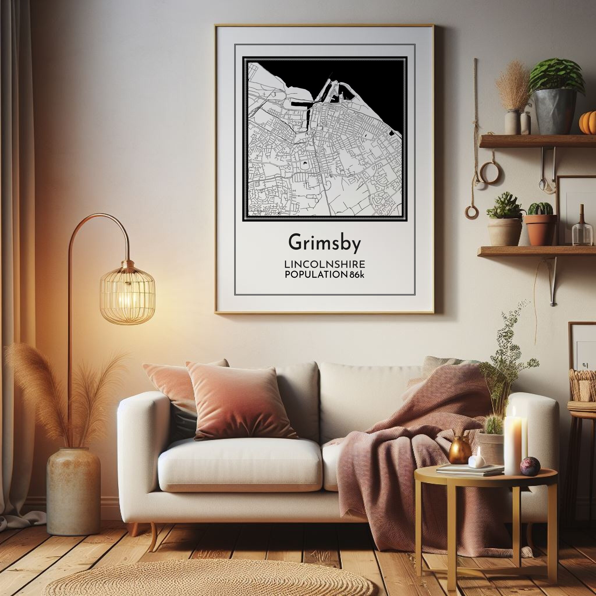 Grimsby (lincolnshire, UK) Map Artwork. Quirky Town/city Plan. Ideal ...