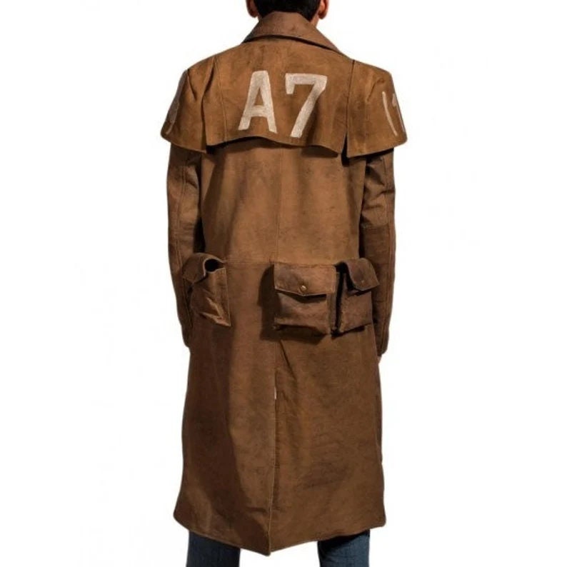 Handmade NCR Veteran Ranger A7 Duster Brown Long Trench Coat Fallout ...