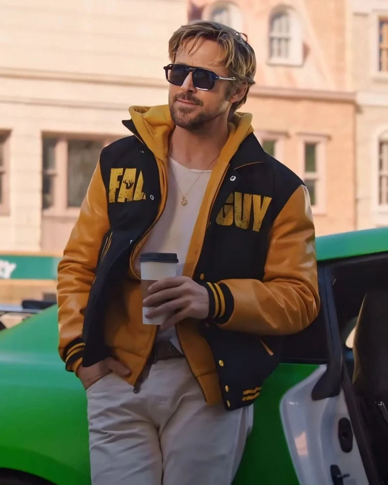 Handmade Men Ryan Gosling the Fall Guy Letterman Jacket Black and ...