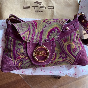 Vintage Suede Purse and Gloves Paisley - Etsy