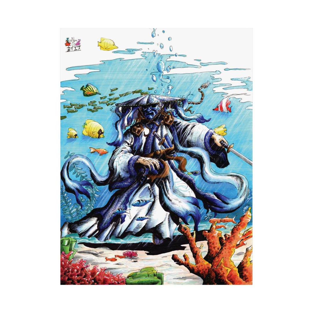 Samurai Sea Slug Matte Vertical Poster - Japanese Warrior Sea Slug Wall ...