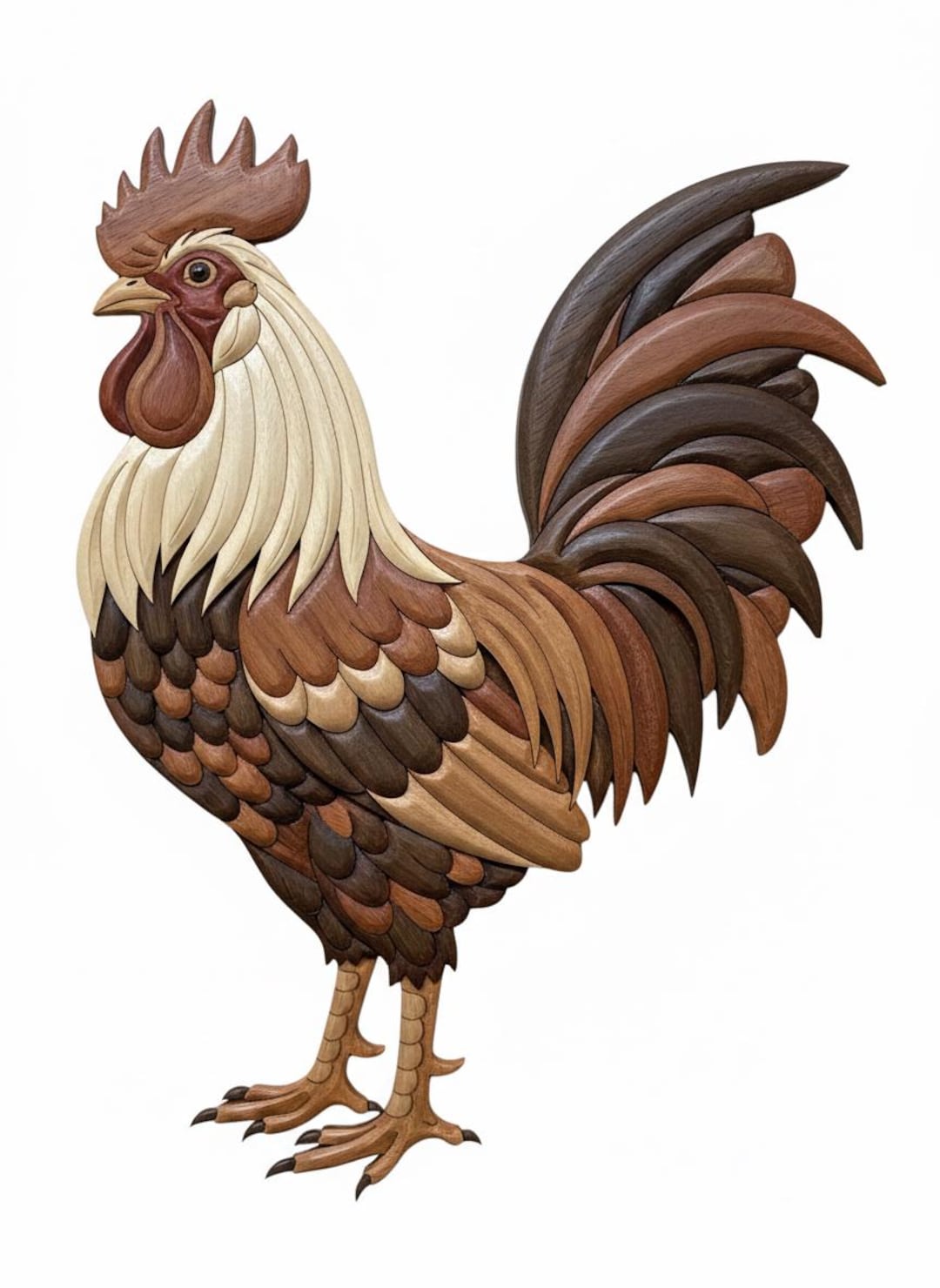 Rooster Intarsia Woodworking Pattern 16" X 12" - Etsy