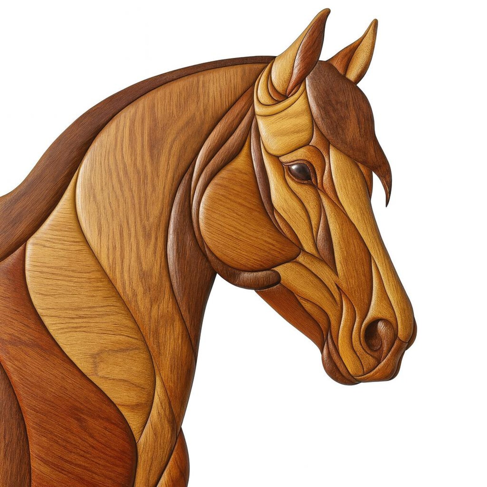 Unbridled Spirit – Horse Profile Wood Intarsia Pattern by Prinn Designs ...
