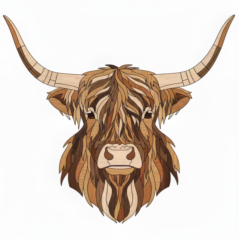 Highland Cow Intarsia Woodworking Pattern - Etsy