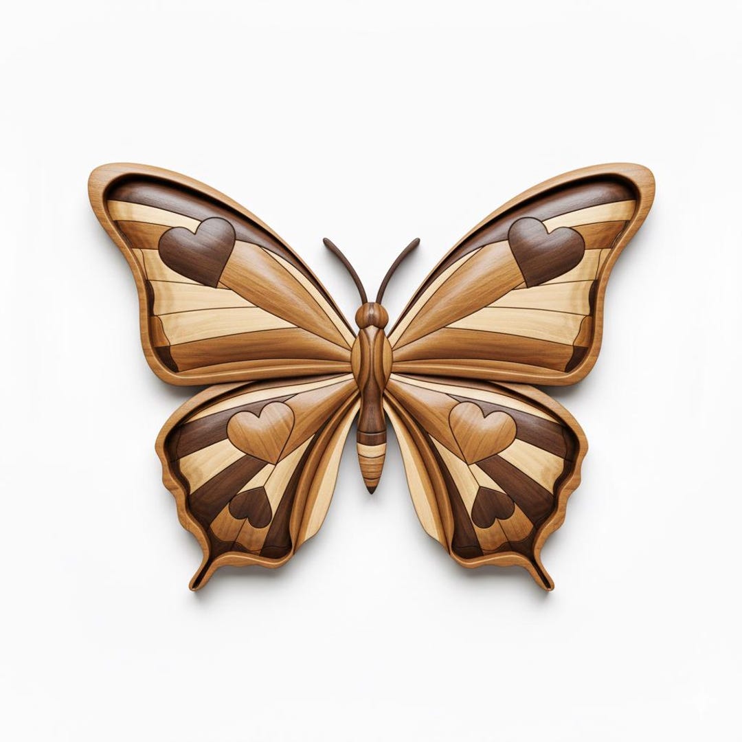 Butterfly Heart – Intarsia Woodworking Pattern 11" X 9" - Etsy