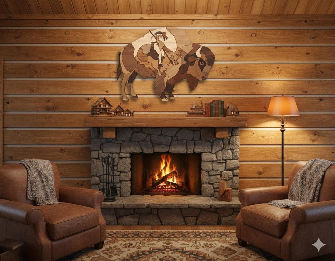 Buffalo Spirit Intarsia Pattern 15" X 11" 79 Pieces - Etsy