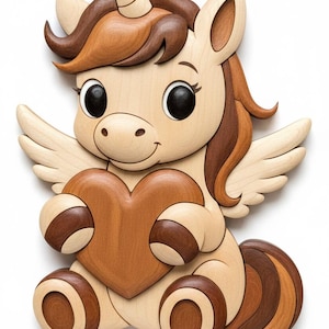 Unicorn Heart Intarsia Pattern 15" X 10" - Etsy