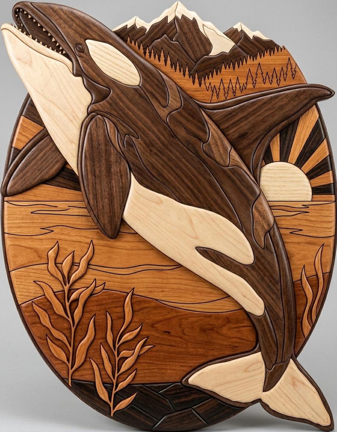 Orca Breaching Intarsia Woodworking Pattern 20" X 15" - Etsy