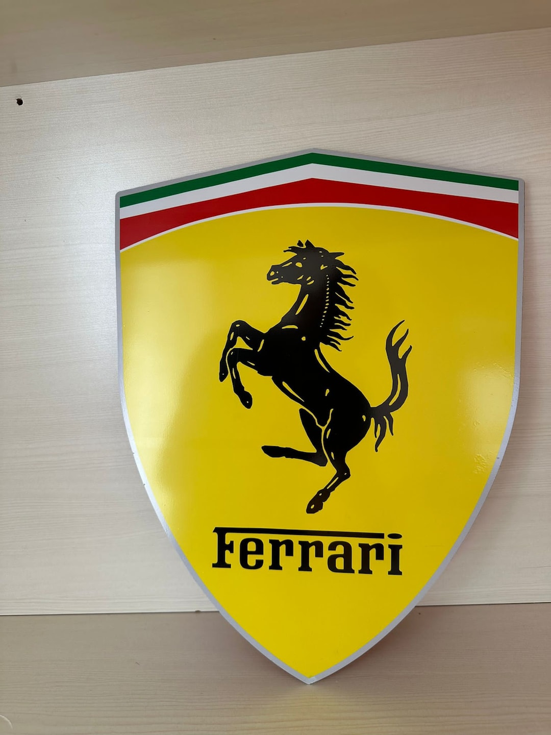 Ferrari Metal Sign Chrome Dealership Sign Ferrari Wall Sign Garage Wall ...
