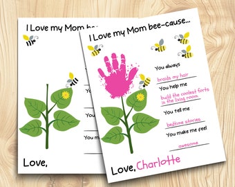 Kids Handprint Keepsake for Mom, Teacher Resource, Craft for Pre-k ...