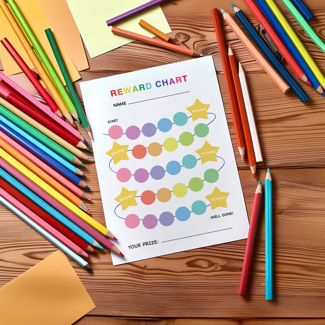 Printable Reward Chart Educational Nursery Poster Kids Routine Chart ...