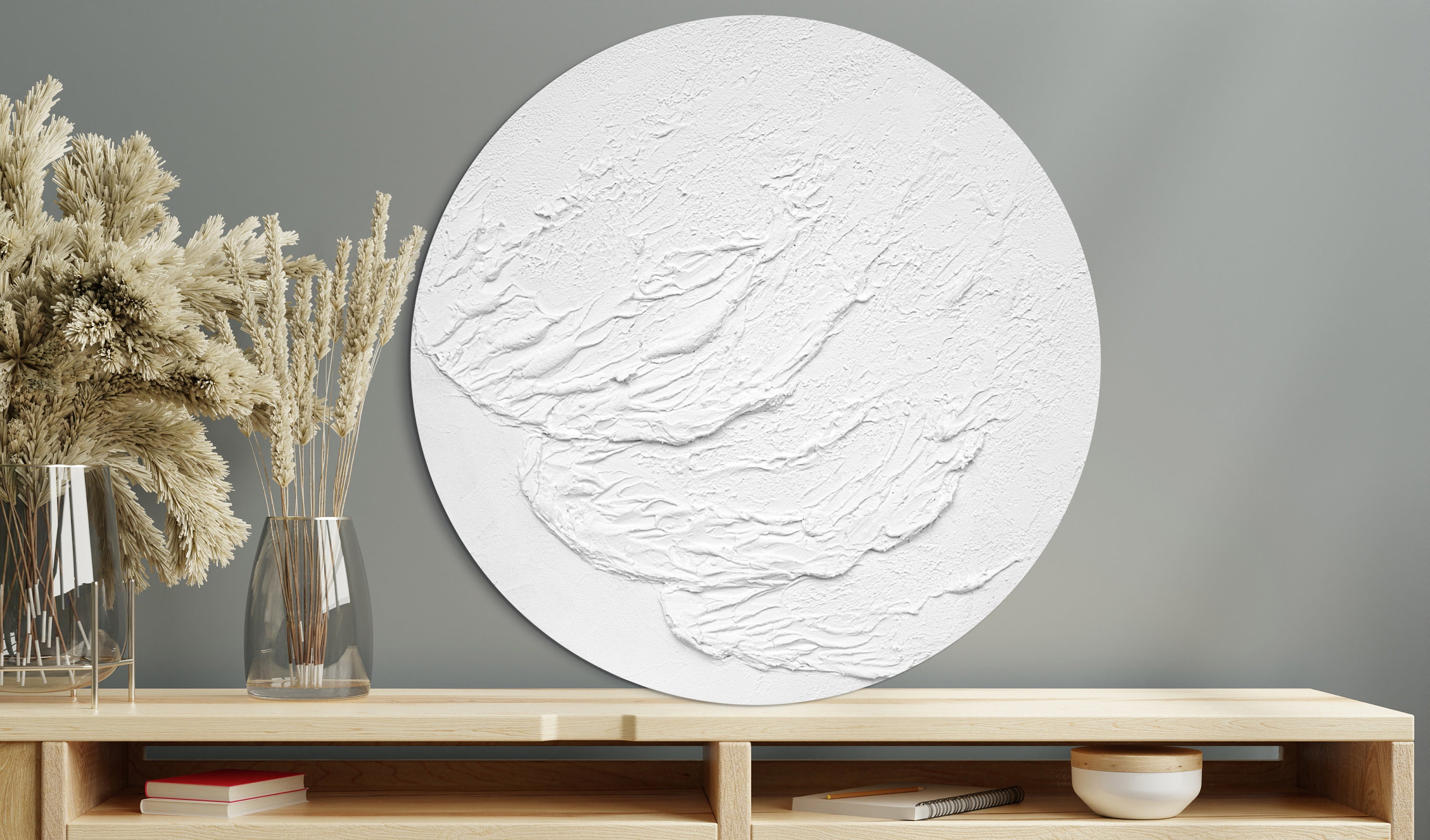 Minimalist Wall Art, White 3D Painting, Original Textured Art for Wall ...