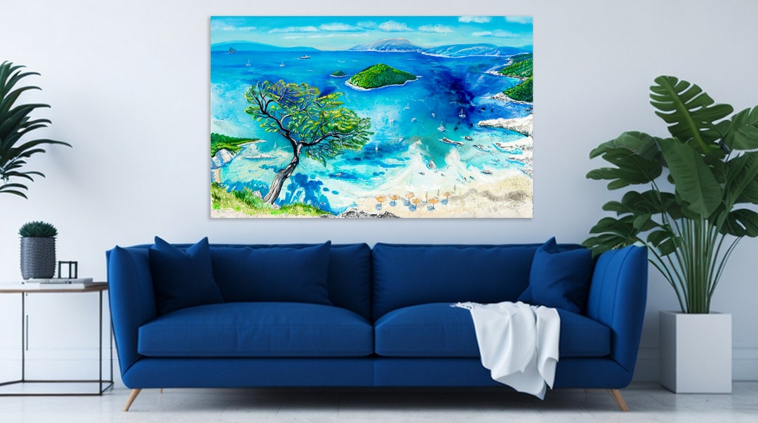 Seascape Art Print, Ocean Painting for Wall Decor, Custom Sizes ...