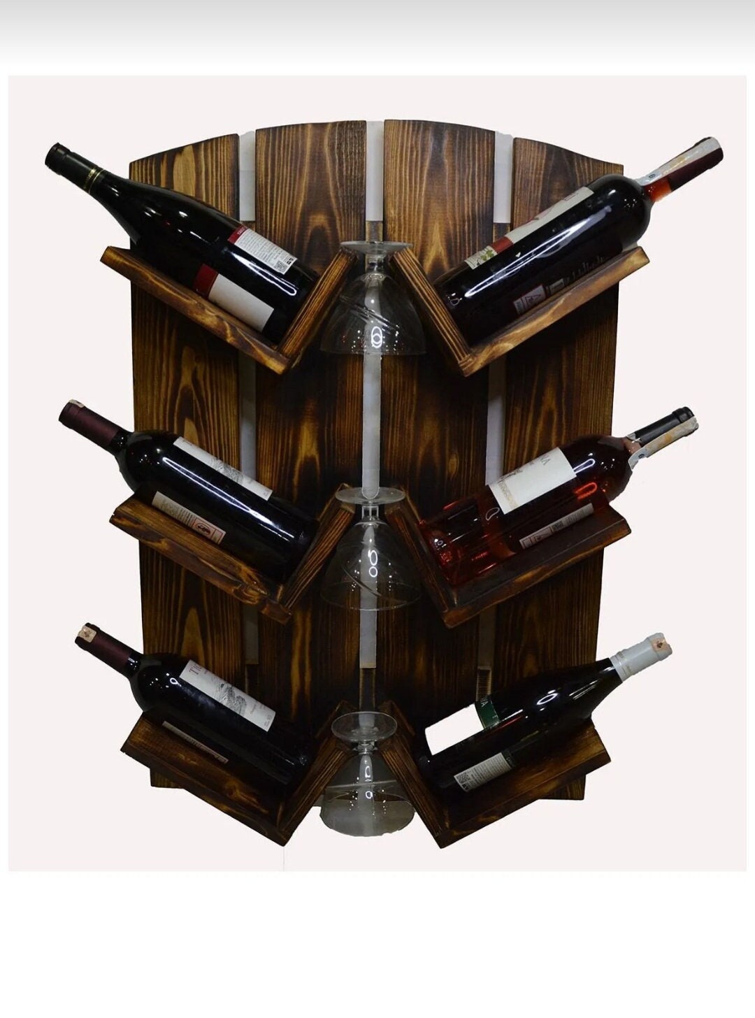 Wooden Decorative Wine Rack Drink Stand Cup Holder Mini Bar Wooden Wall ...