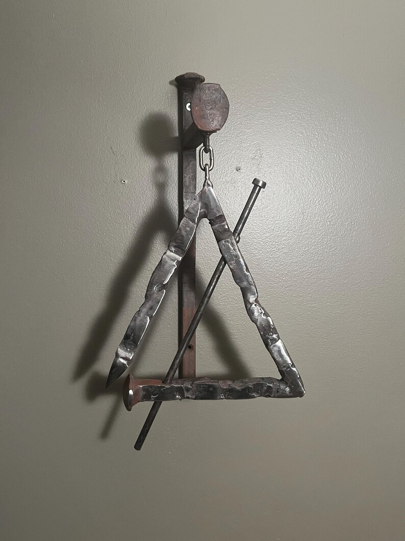 Handcrafted Railway Spike Triangle Bell – Unique Rustic Wall Decor ...